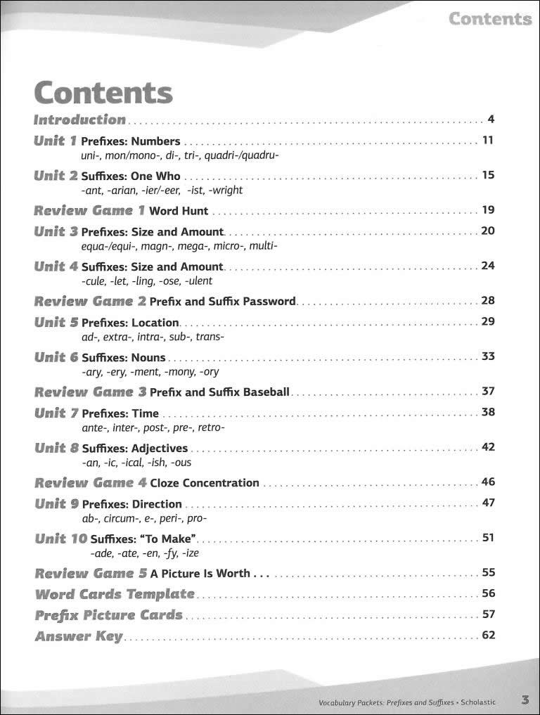 Vocabulary Packets: Prefixes & Suffixes – The Literacy Store