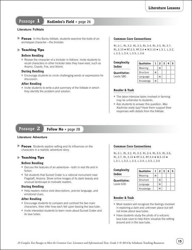 25 Complex Text Passages to Meet the Common Core – The Literacy Store