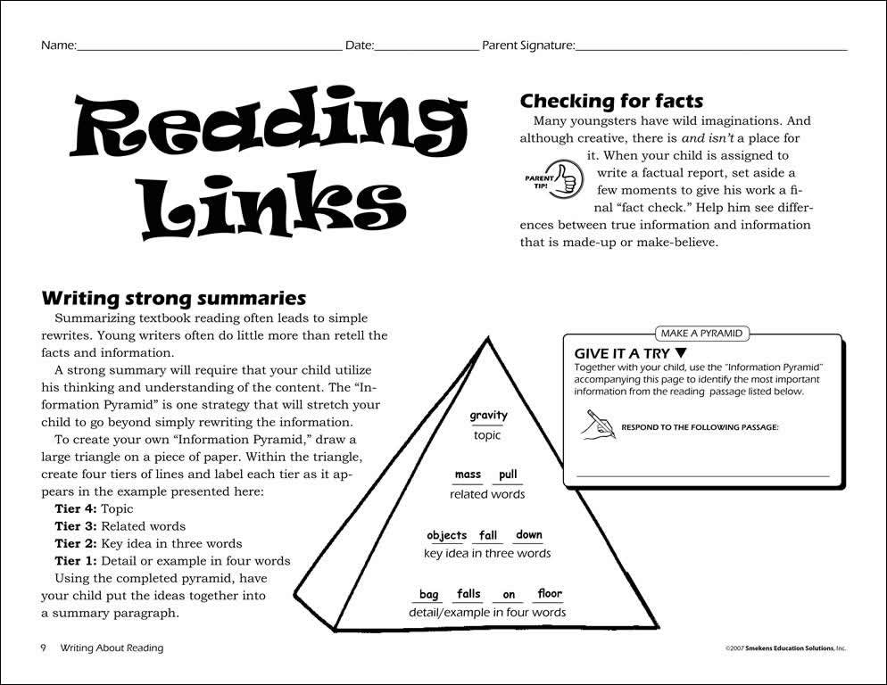 Writing Parent Pack: Writing About Reading – The Literacy Store