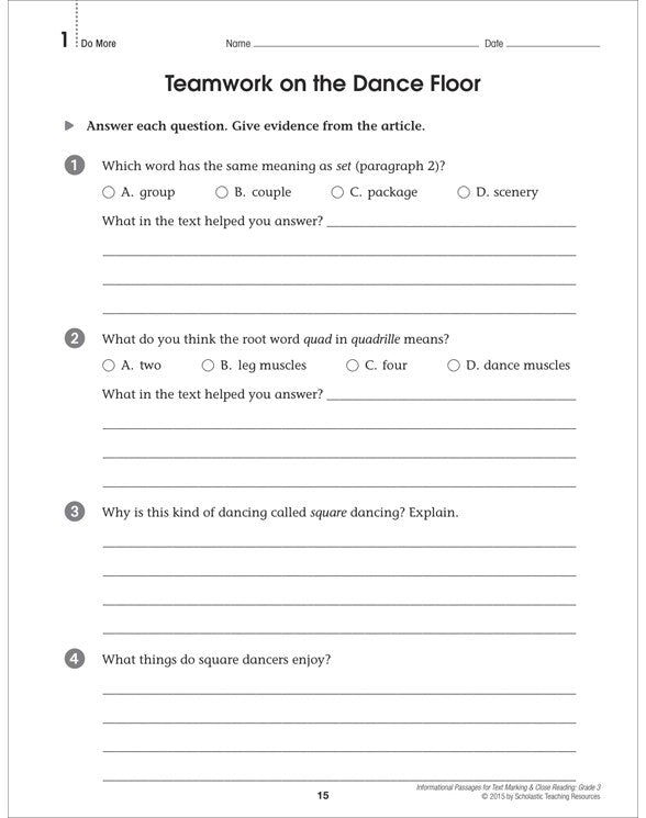 Informational Passages for Text Marking & Close Reading – The Literacy ...