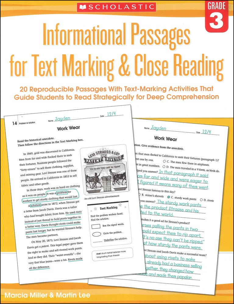 Informational Passages for Text Marking & Close Reading – The Literacy ...