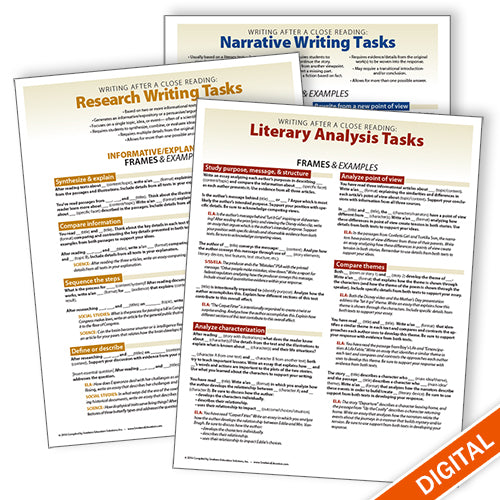 Writing-About-Reading Frames – The Literacy Store